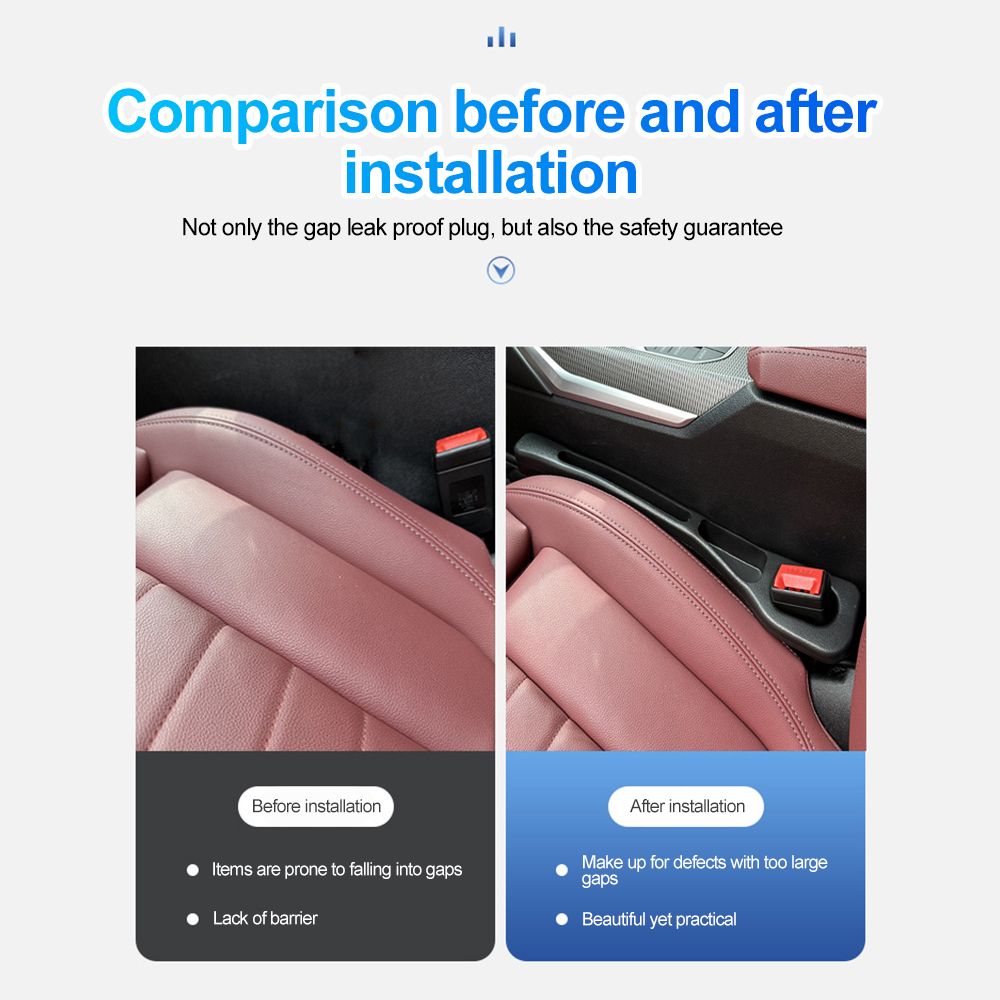 1Pair Car Seat Gap Filler Side Seam Plug Strip Car Seat Gap Leak-proof ...