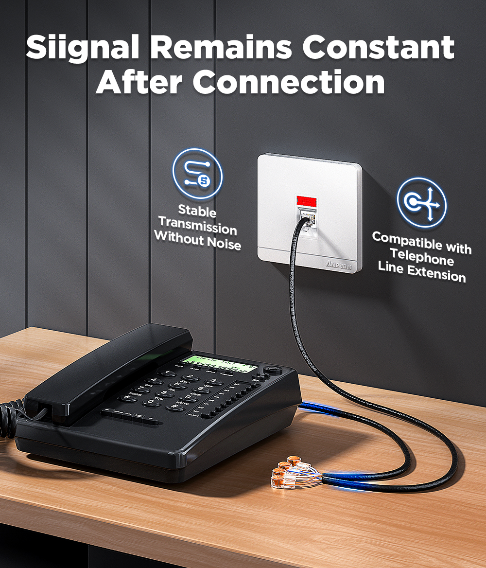 AMPCOM RJ45 K1 Crimp Connector Terminals Waterproof Wiring Ethernet ...