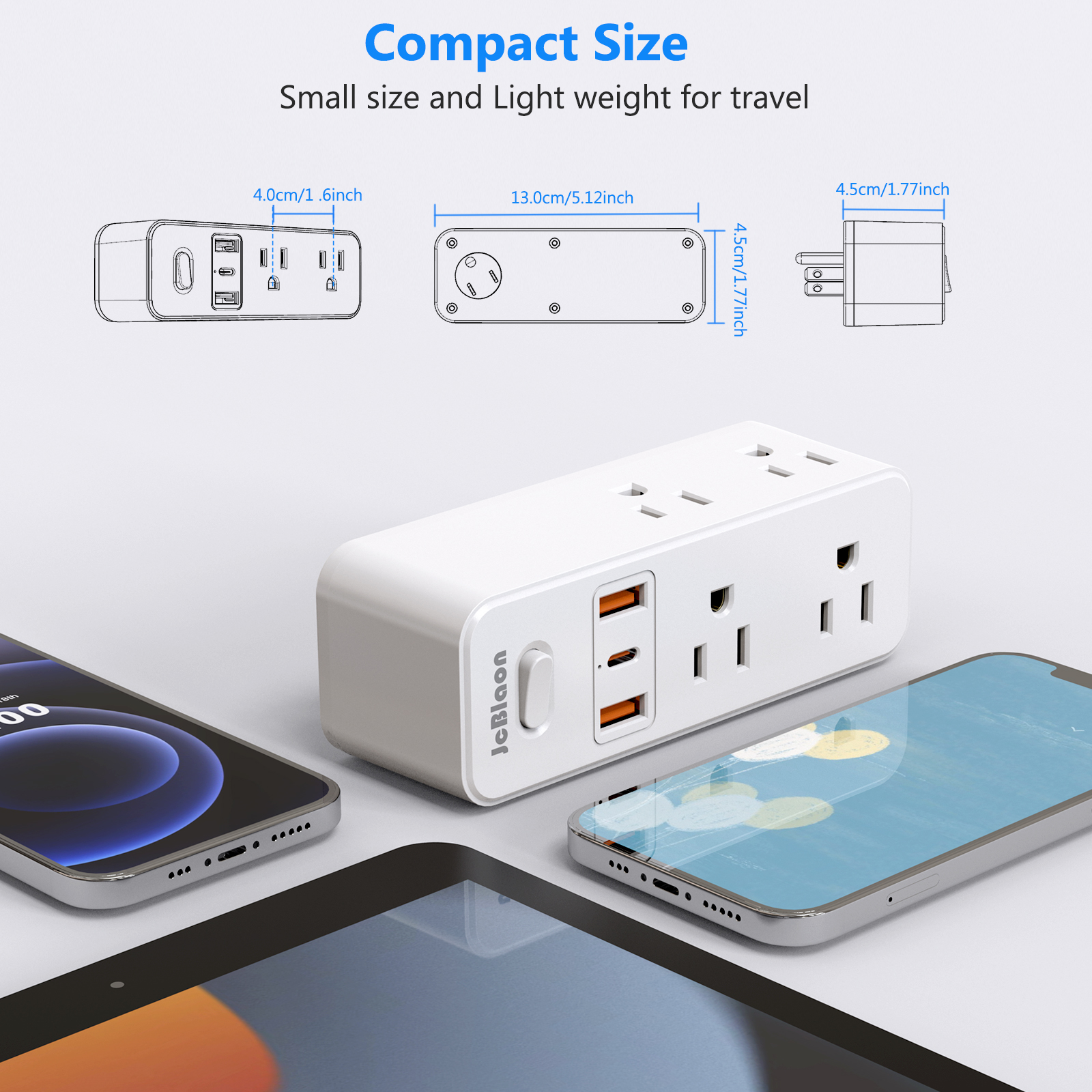Rotating Plug USB Outlet Extender Surge Protector - with 6 AC Multi ...