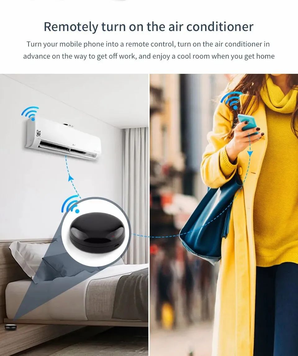 For WIFI Smart IR Universal Infrared Remote Controller for Air Conditioner Work With Alexa ...