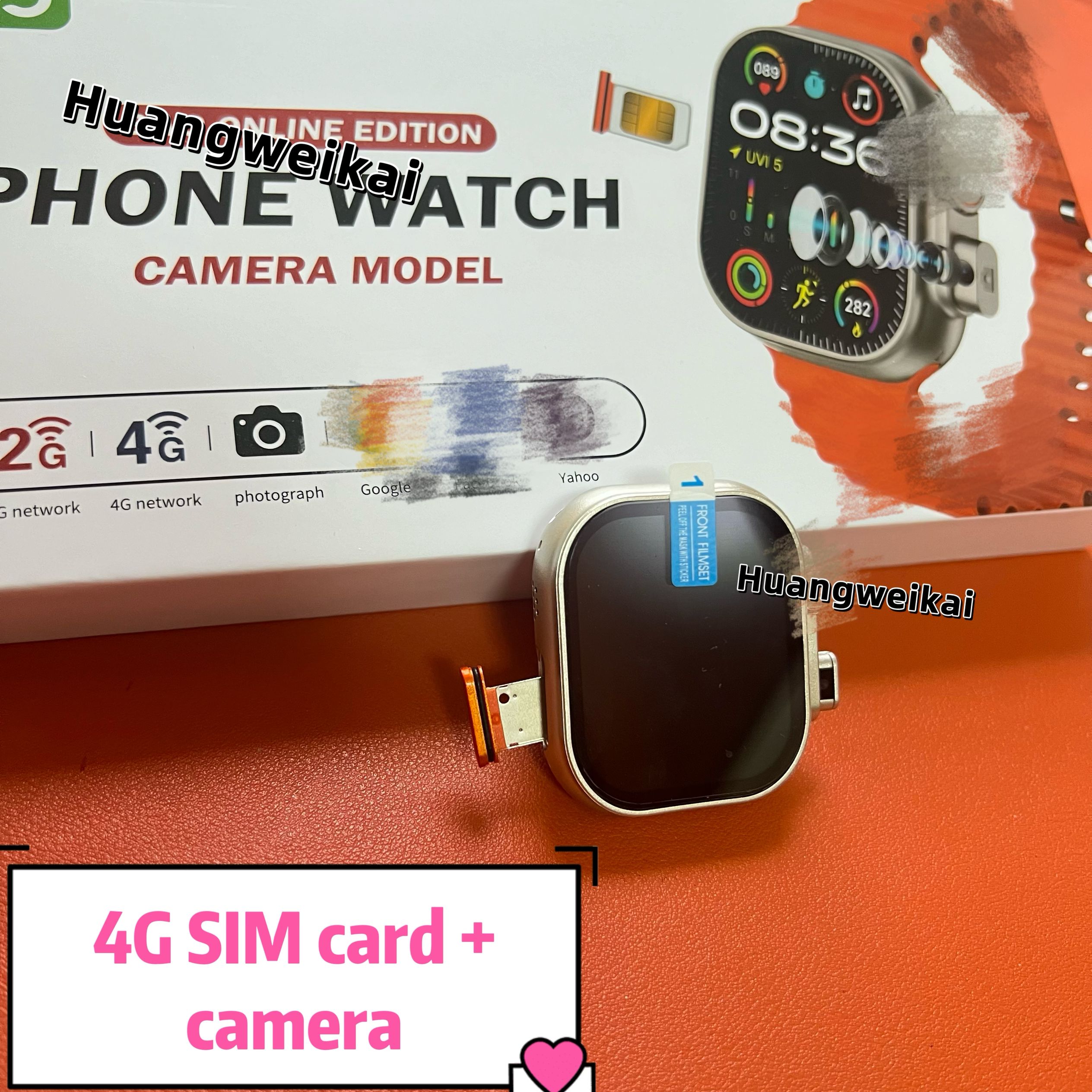 BW9/10 Smart Watch 2025 Ultra2 4G SIM Card with Camera 2.01 inch screen ...