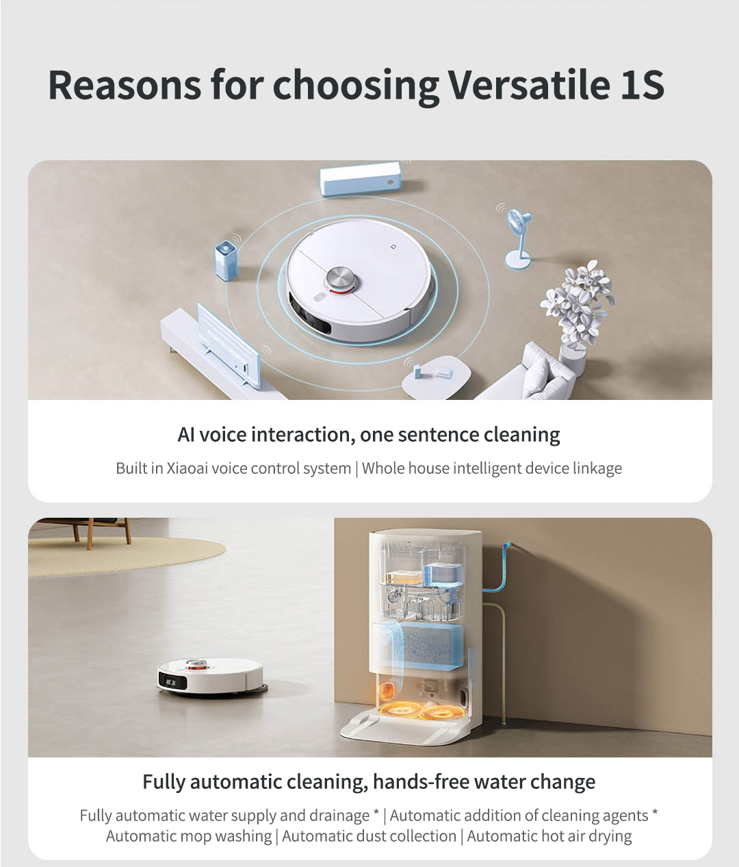 Xiaomi Mijia Vacuum and Mop Robot 1S, Twin-Spin Pressurization ...