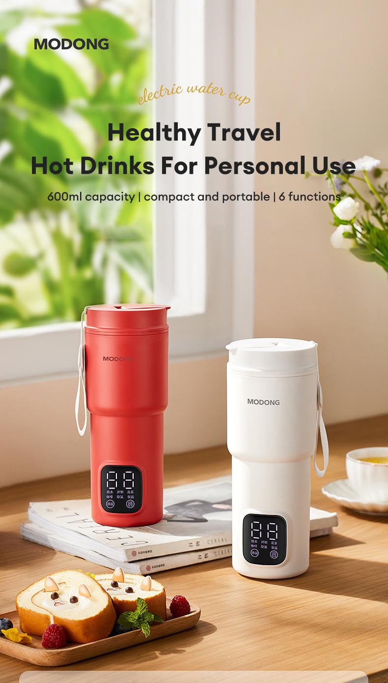 MODONG Portable Electric Kettle Travel USB 600ML Hot Water Cup Mini ...