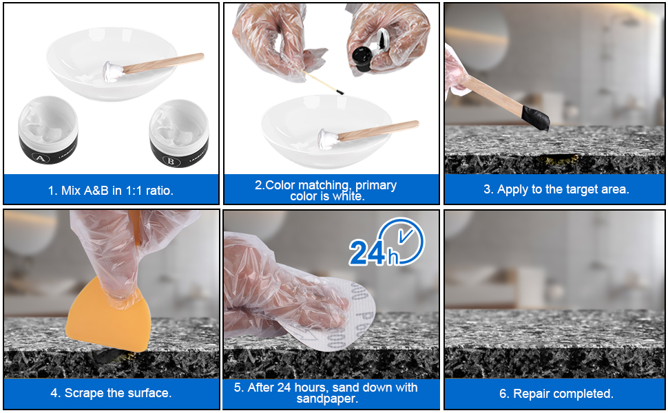 Tile and Fiberglass Tub Repair Kit, Marble and Granite Repair Kit ...