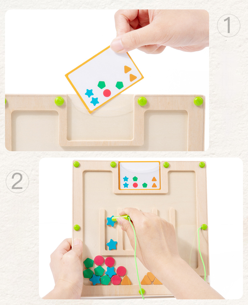 Wooden Magnetic Maze Toys for Kid Magnet Sorting Board Magnetic Color ...