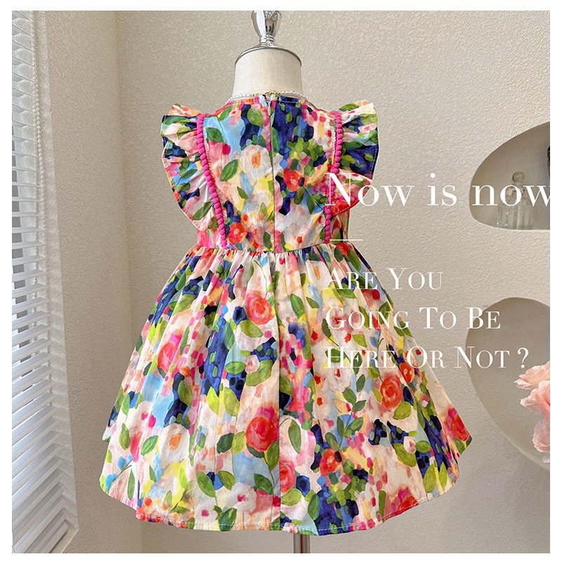 Humor Bear Girls' Summer New High end Korean Edition Sleeveless Flower ...