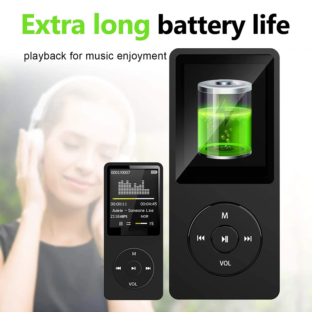MP3 Bluetooth Player USB Charging Record Digital Display Screen Media ...