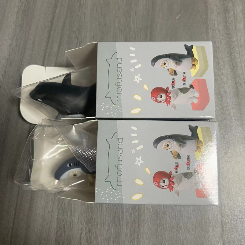 6Pcs/Set 4cm Cartoon Anime Mofusand Shark Cat Tiger Shark Whale ...