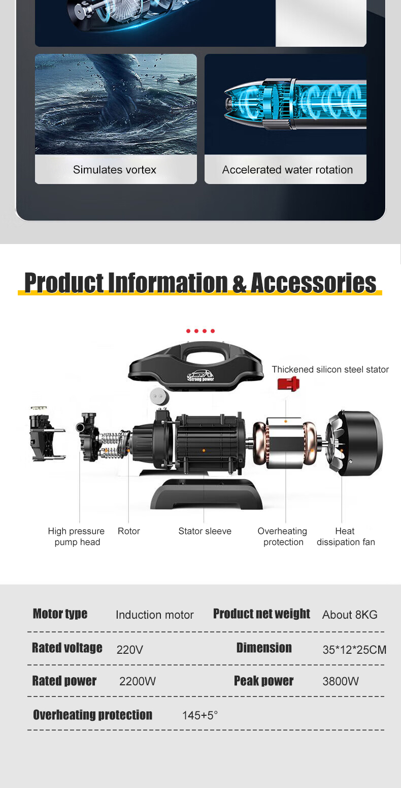 SOARFLY 4800W Water Jet Car High Pressure Cleaner High Pressure ...
