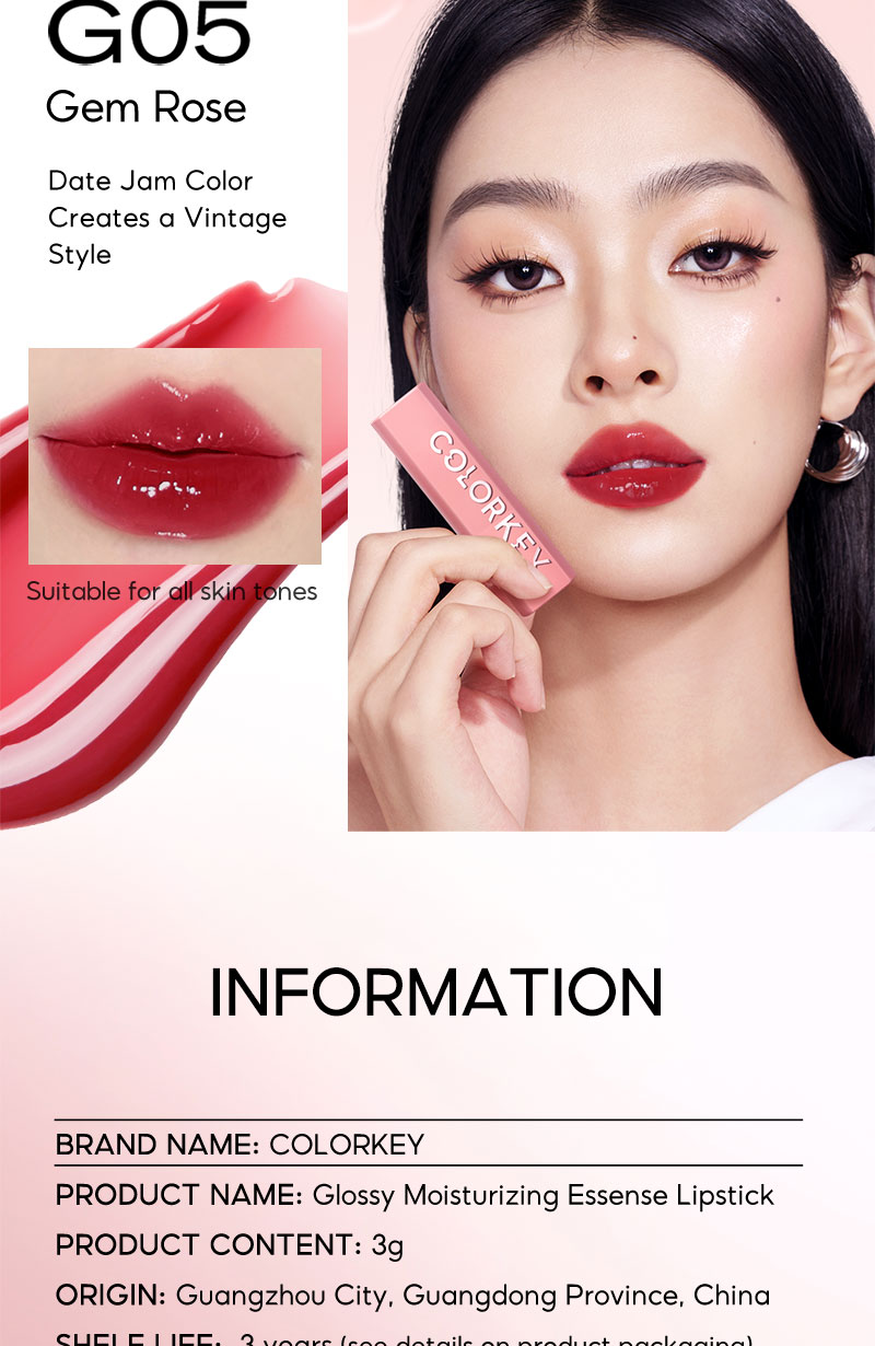 COLORKEY Glossy Moisturizing Essense Lipstick, Lip Care and makeup 2 in ...