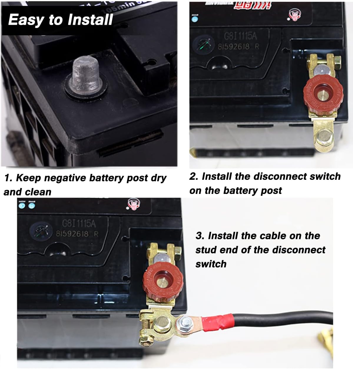 Top Post Battery Disconnect Switch - Quick Disconnect Battery Cut Off ...