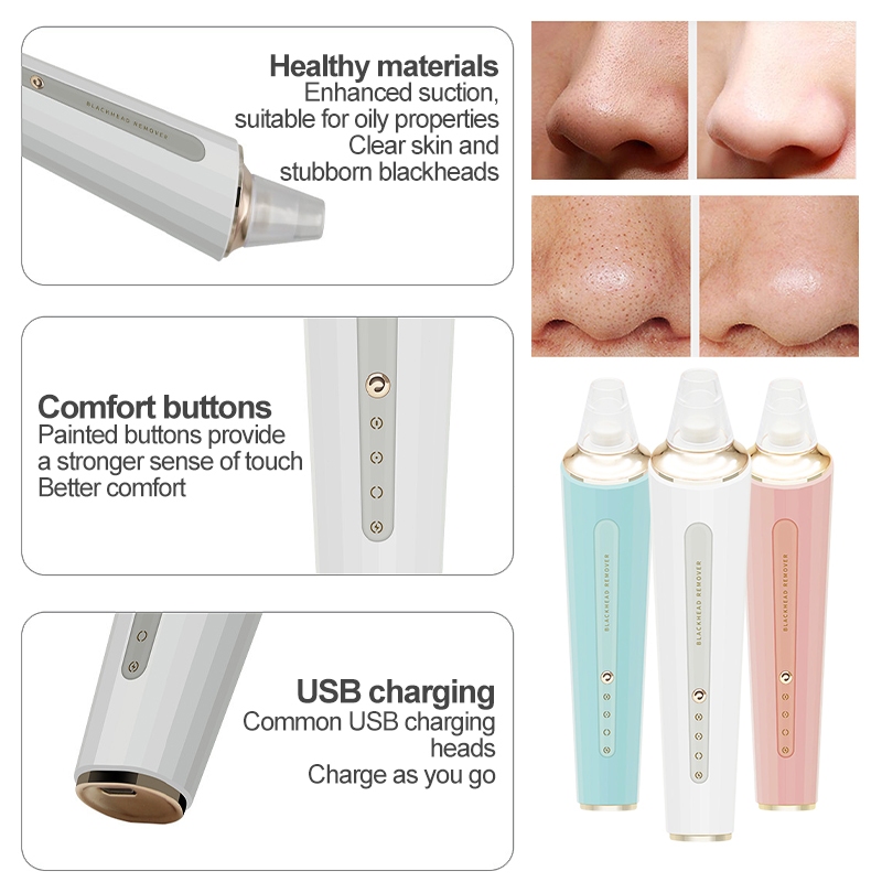 Electric Blackhead Removal With 3 Level Suction 4 Care Heads Pore ...