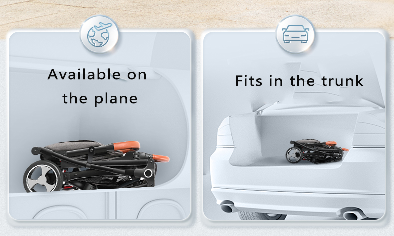 Beige Stroller baby Compact Stroller Cabin Travel Strollers Compact ...