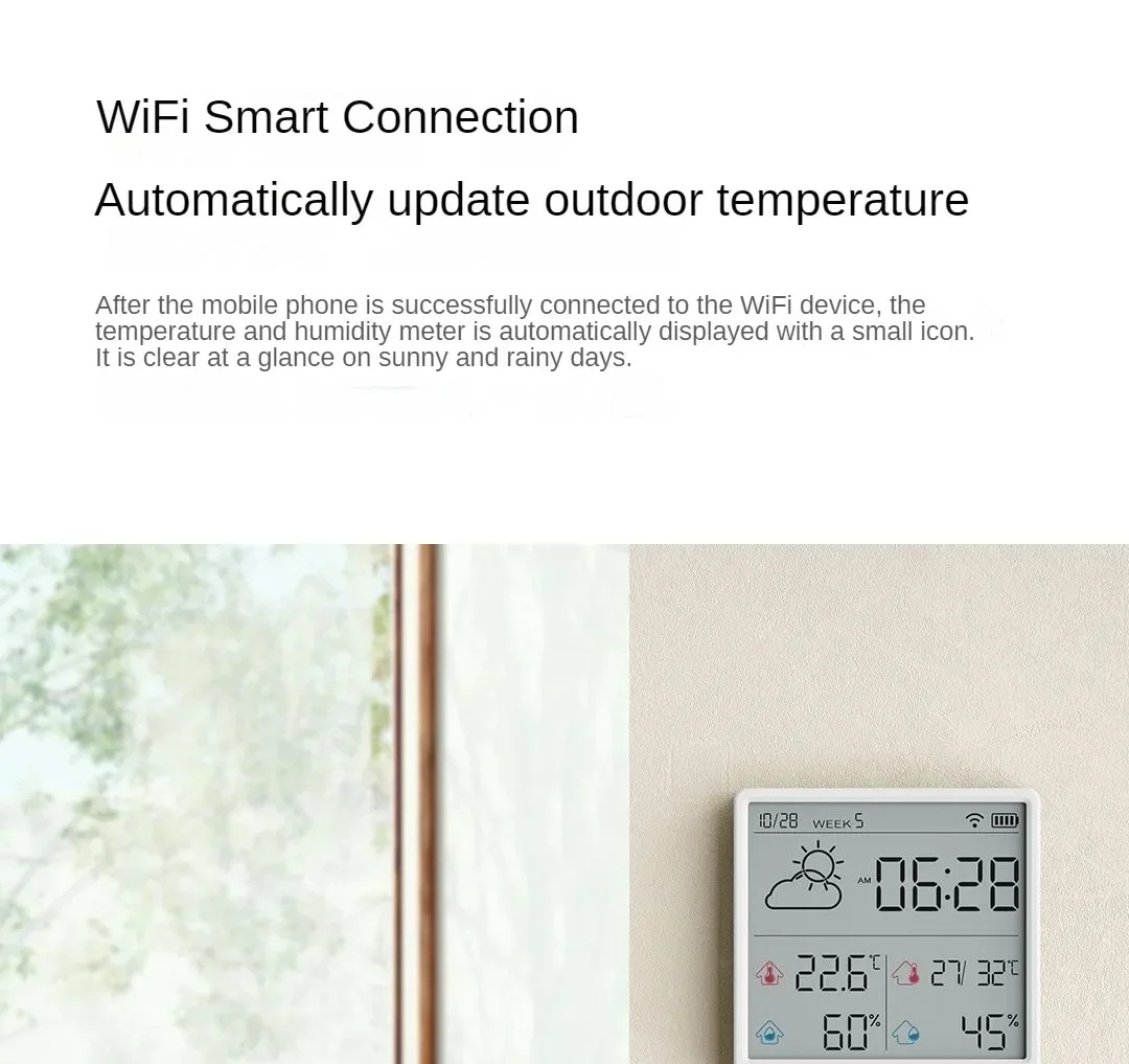 DUKA TH3 Mini Electronic Temperature Humidity Sensor 4.3 Inch Wifi ...