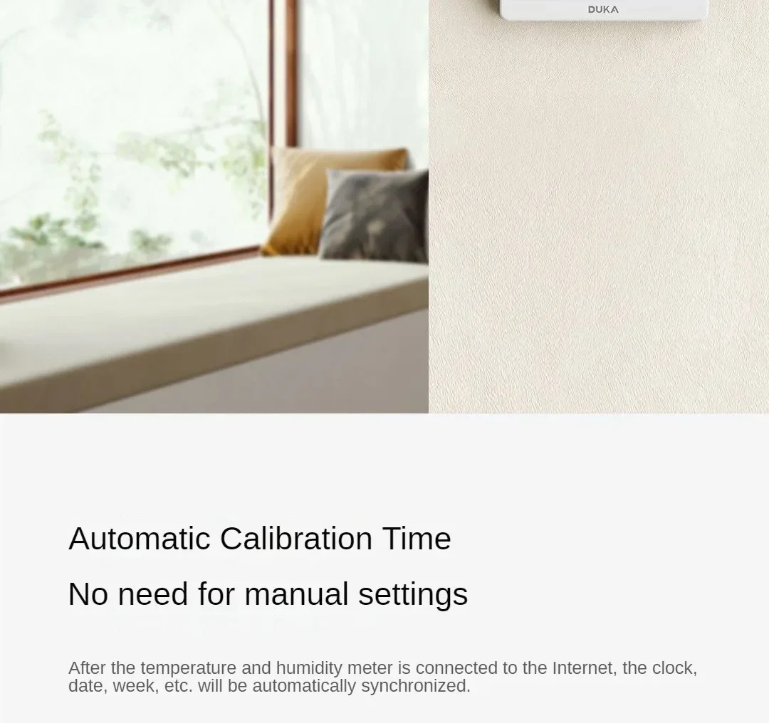 DUKA TH3 Mini Electronic Temperature Humidity Sensor 4.3 Inch Wifi ...
