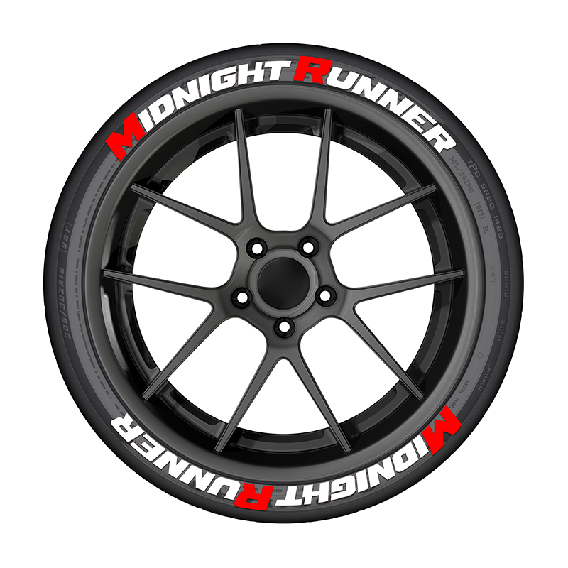 New 2 Piece CS Car Tire Sticker Midnight Runner Tire Sticker PVC ...