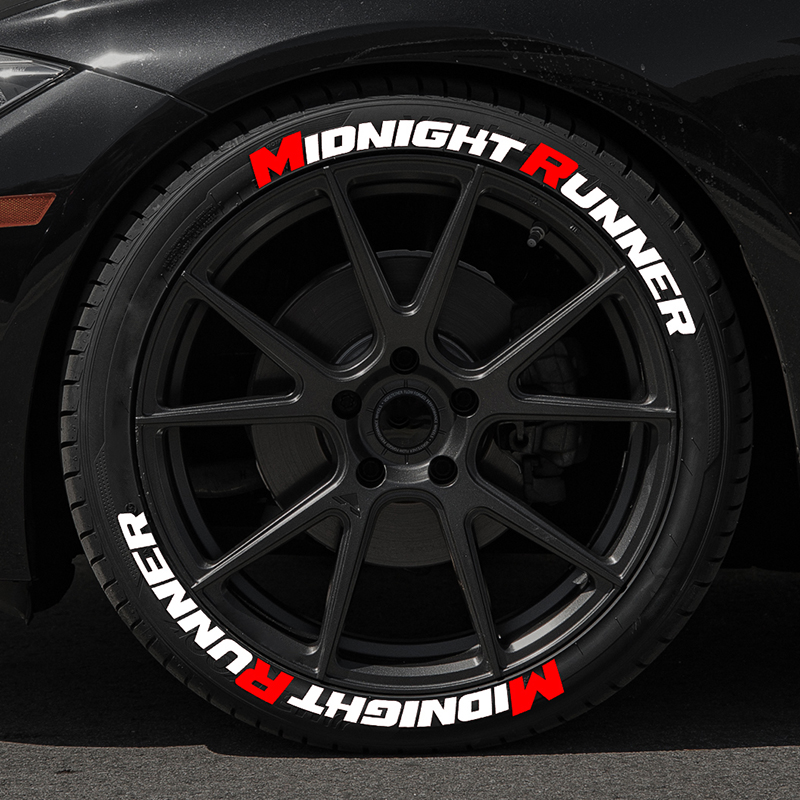 New 2 Piece CS Car Tire Sticker Midnight Runner Tire Sticker PVC ...