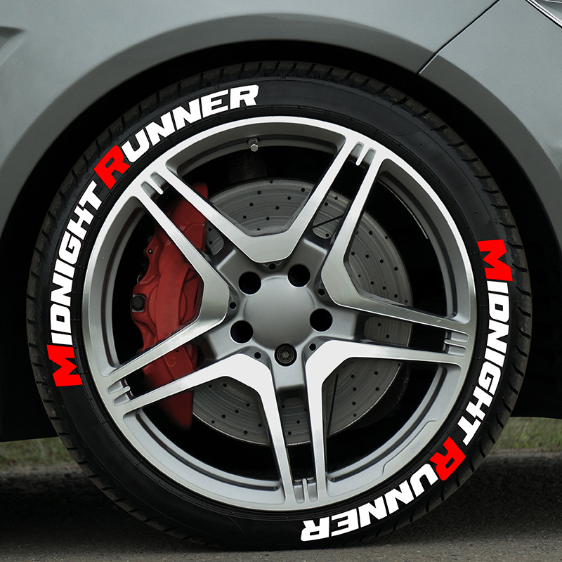 New 2 Piece CS Car Tire Sticker Midnight Runner Tire Sticker PVC ...
