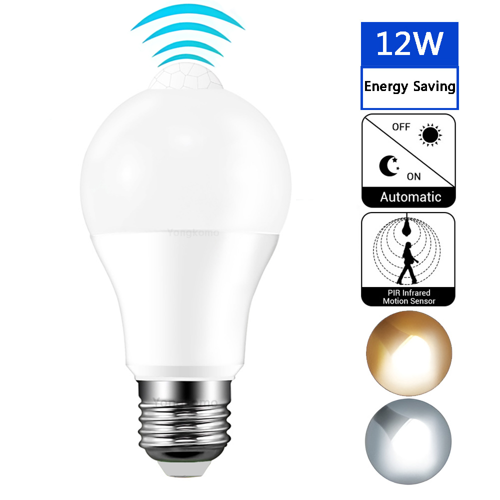 Raya E27 12W LED Bulb Smart PIR Motion Sensor lamp AC110V-220V For ...