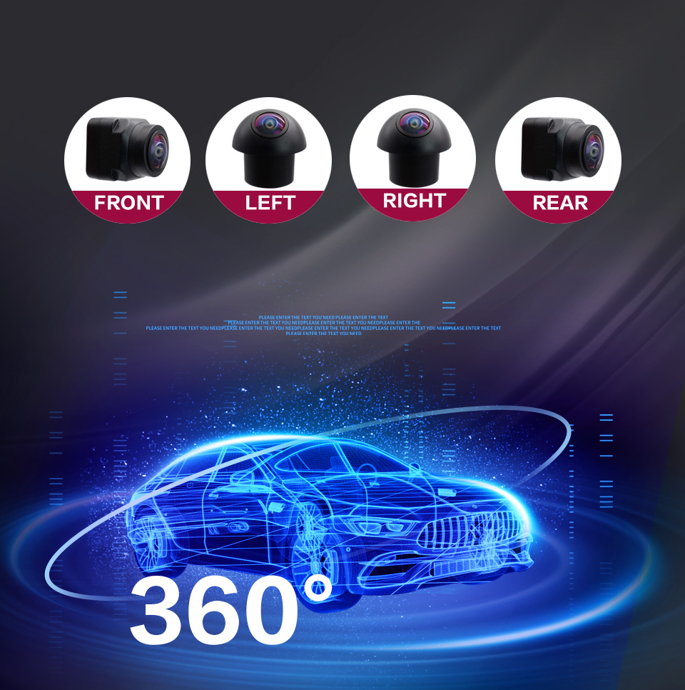 AHD 1080p 3D 360° Surround Bird View Car Camera Left Right Front Rear 4 ...