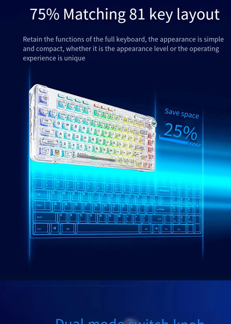 AULA F81 transparent customized mechanical keyboard, the third mock ...