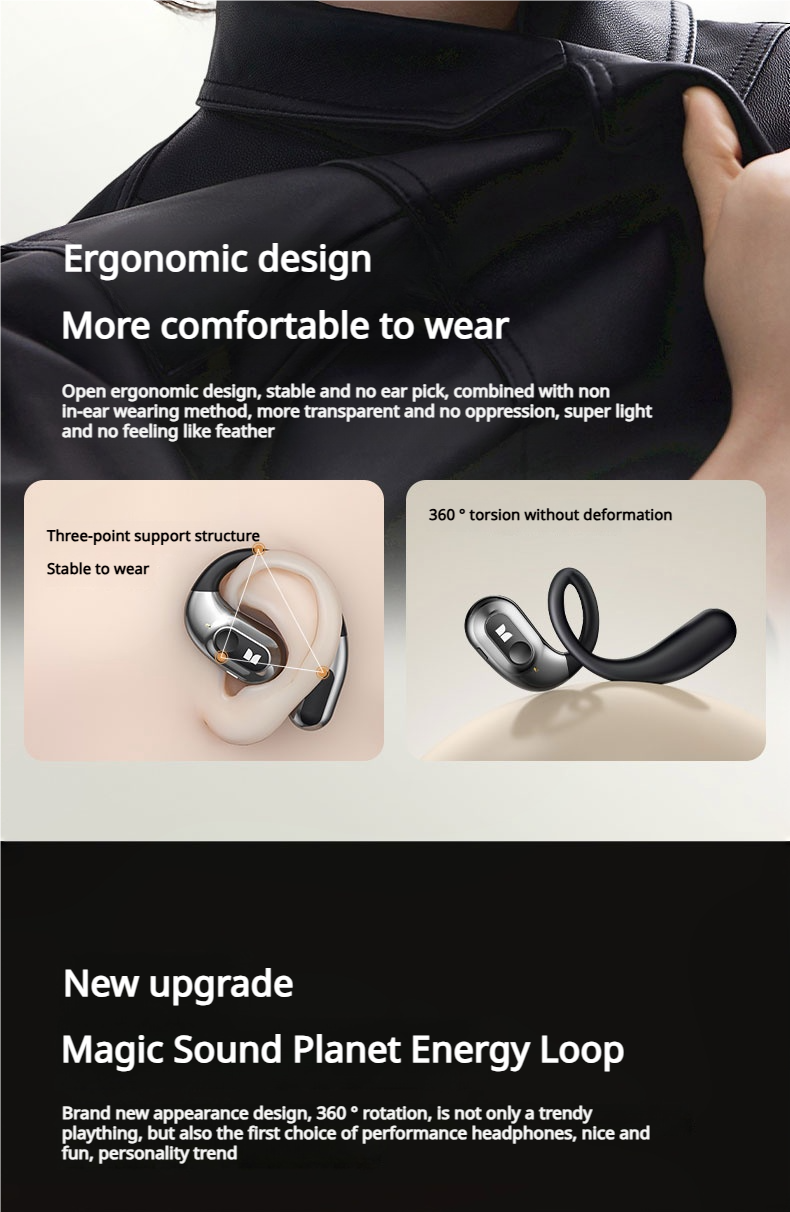 Monster Open Ear AC330 Open Ear Earphone Bluetooth 5.4 Wireless ...