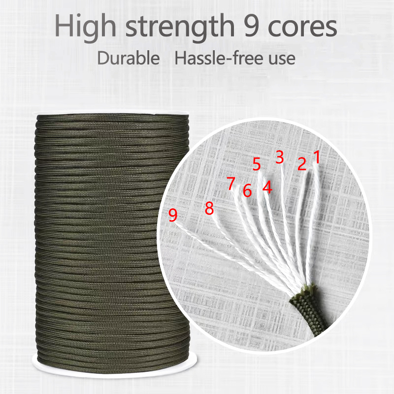 【Ship in 24h】 100M Paracord Rope 9 Strand Core 550 Military Camping ...