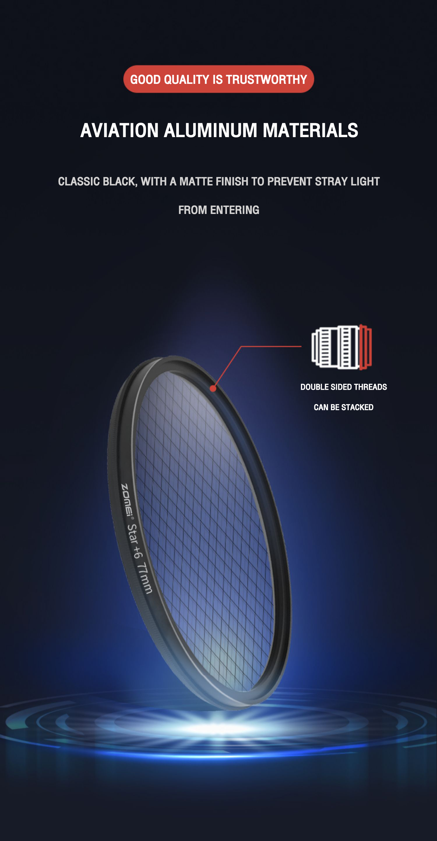 🎁Free gift🎁ZOMEI series lens Star Filter lens 4/6/8 Suitable for DSLR ...