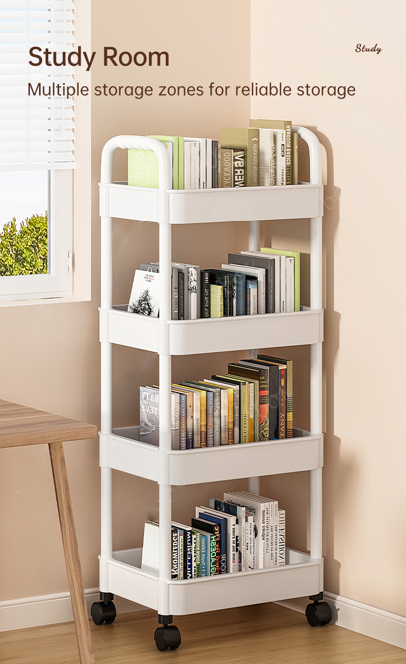 3/4/5 Layer Trolley Cart Organizer Storage Shelf Moving Rack With Wheel ...