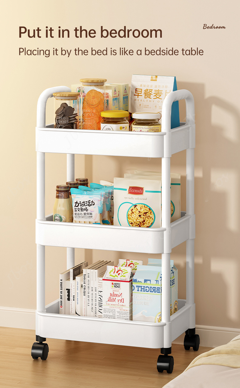 3/4/5 Layer Trolley Cart Organizer Storage Shelf Moving Rack With Wheel ...
