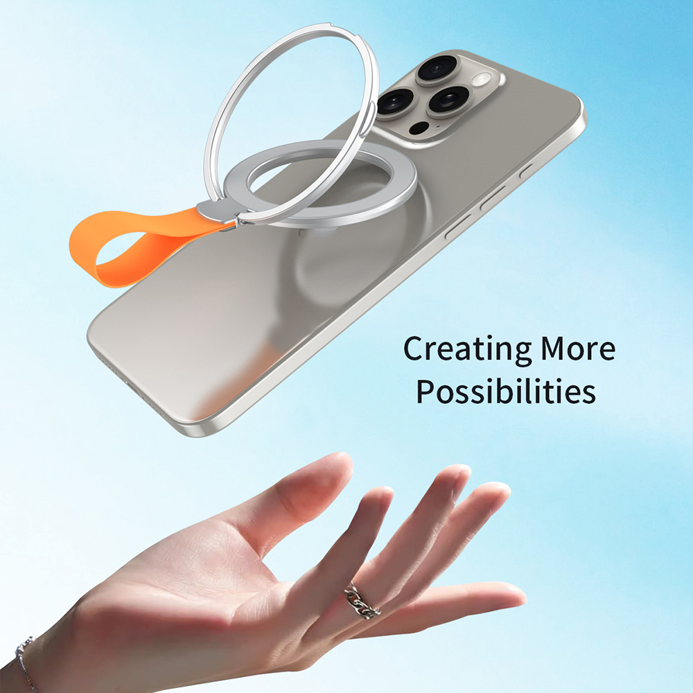 Universal Magnetic Ring Phone Holder For MagSafe Case Silicone Adjustable Magnetic Finger Ring ...