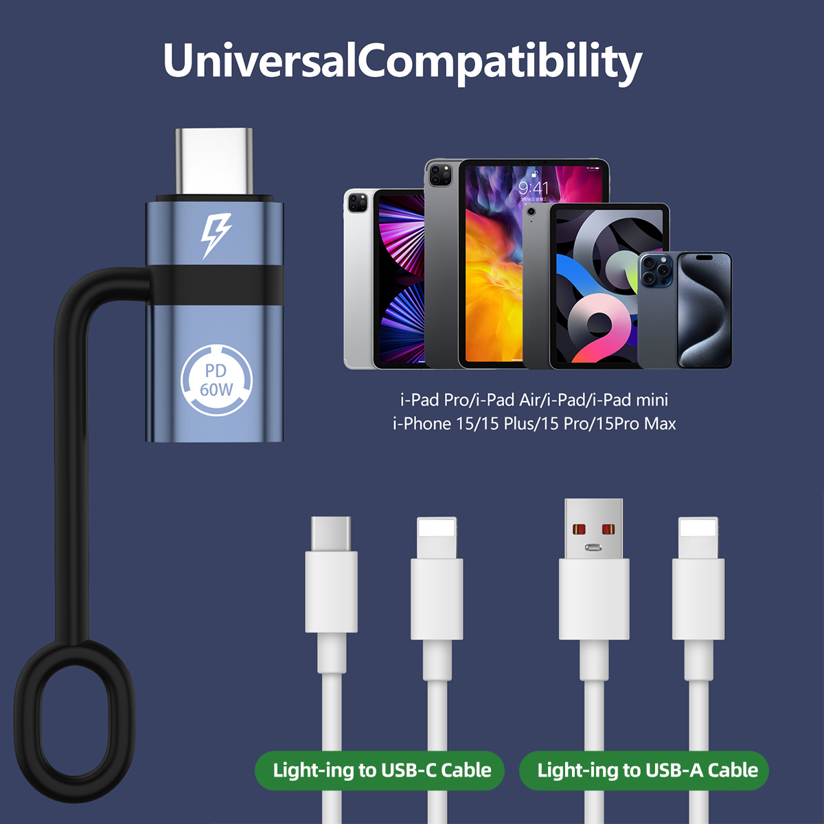 OTG Light-(ning to Type-c Adapter Support Light-(ning female to Type-C ...