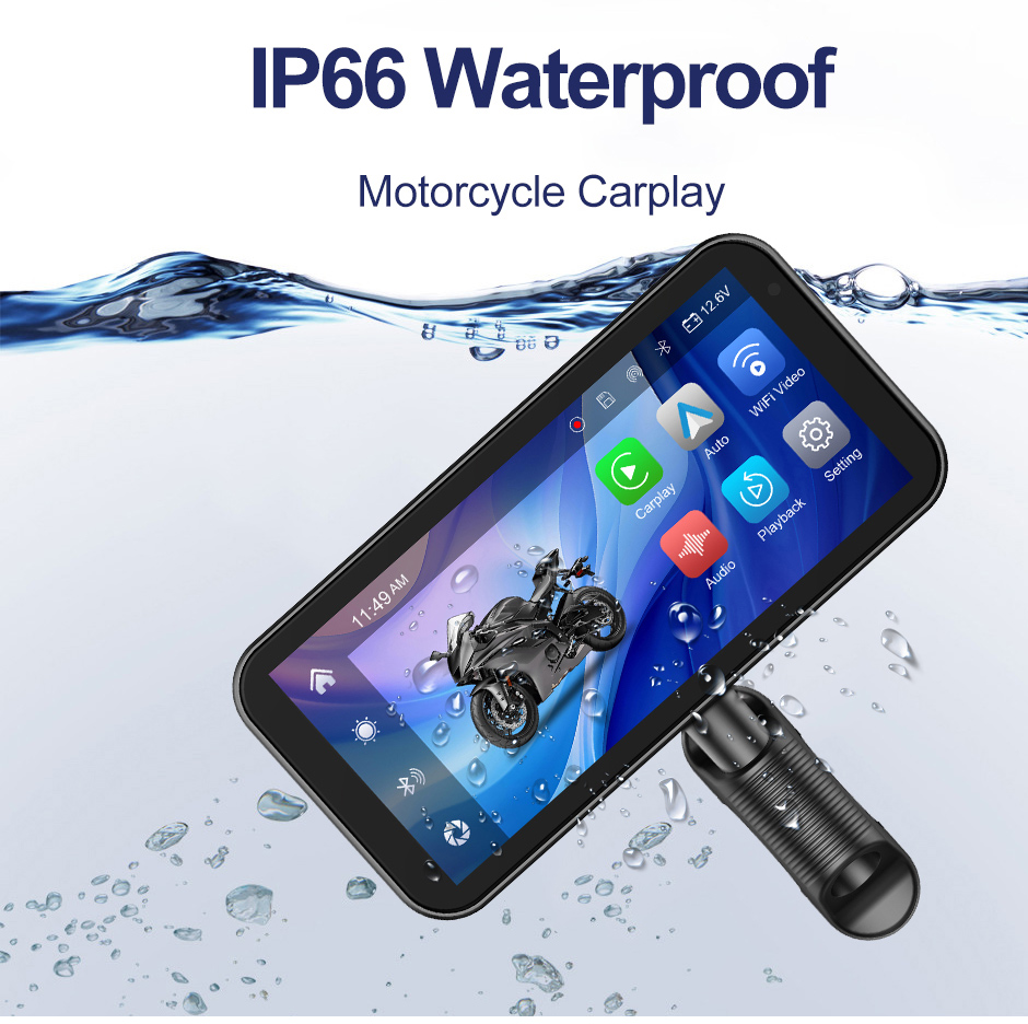 F83 Motorcycle Carplay Screen MP5 Device 6.25-inch Waterproof 1080P ...
