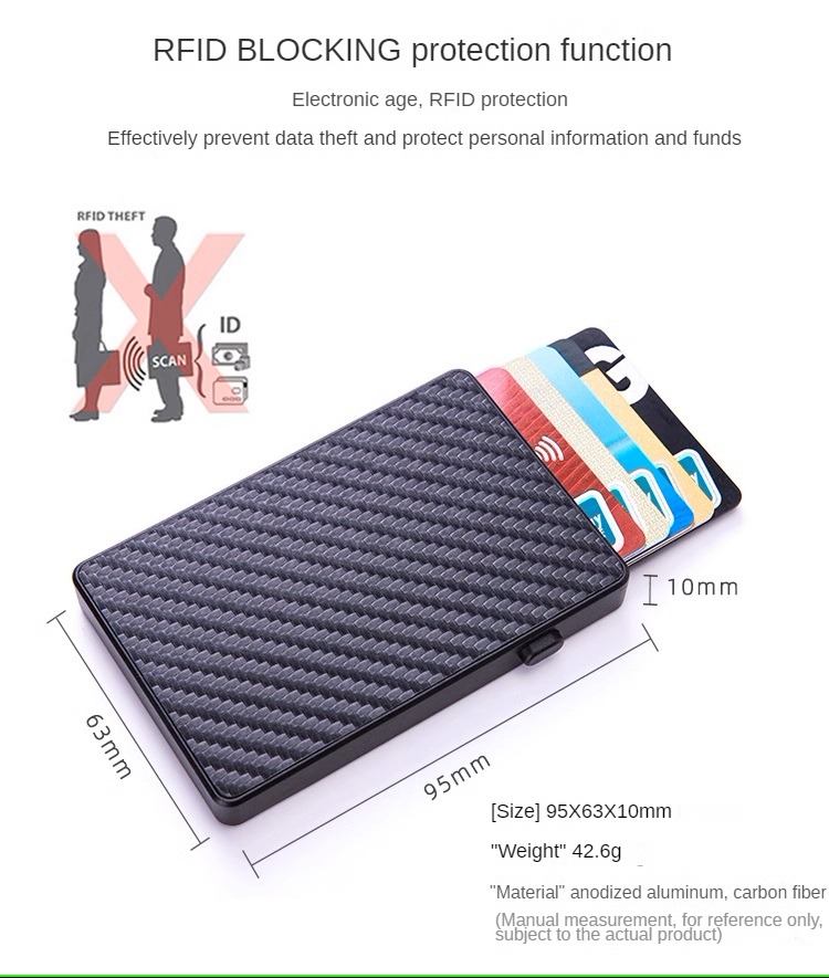Anti-theft brush Rfid metal automatic ejection card holder men and ...