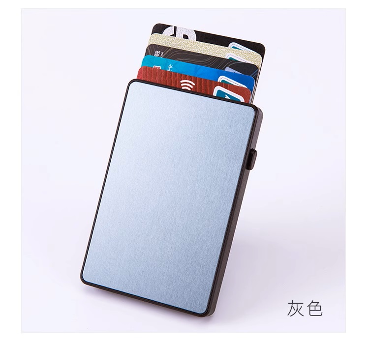 Anti-theft brush Rfid metal automatic ejection card holder men and ...