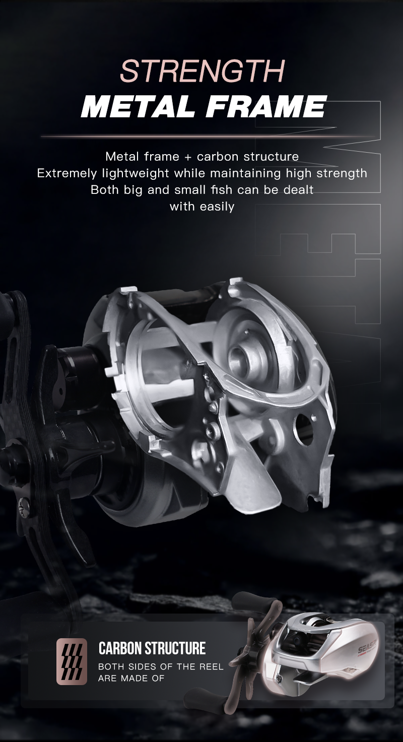 SEASIR M1 135G Metal Frame Baitcasting Fishing Reel Ultralight 10+1 BB ...
