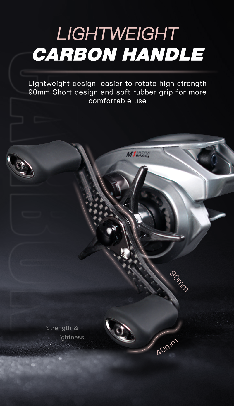 SEASIR M1 135G Metal Frame Baitcasting Fishing Reel Ultralight 10+1 BB 7.6:1 Carbon Fiber Drag ...