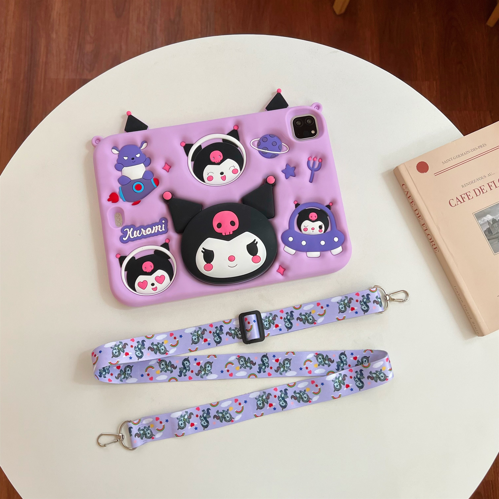 Casing Cute Kuromi Pattern Case Compatible with Samsung Tab A7 Lite 8.7inch 2021 SM-T225 SM-T220 ...