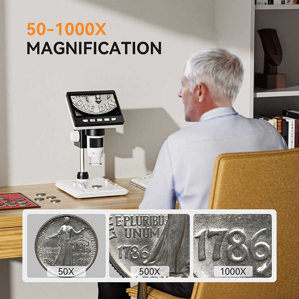 4.3 inch LCD Digital Microscope FHD 1080P Portable Soldering Coin ...