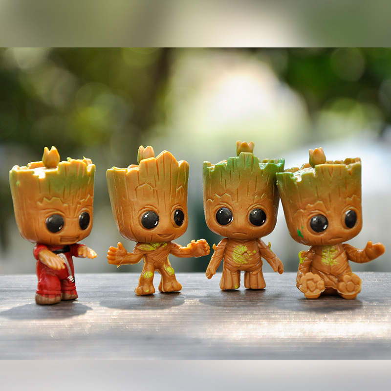4Pcs/Set 4.5cm Anime Guardians of the Galaxy Figure Groot Baby ...