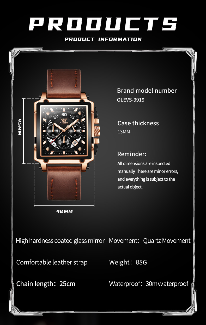 [Ready Stock]OLEVS Jam Tangan Lelaki Original Waterproof Quartz Leather ...