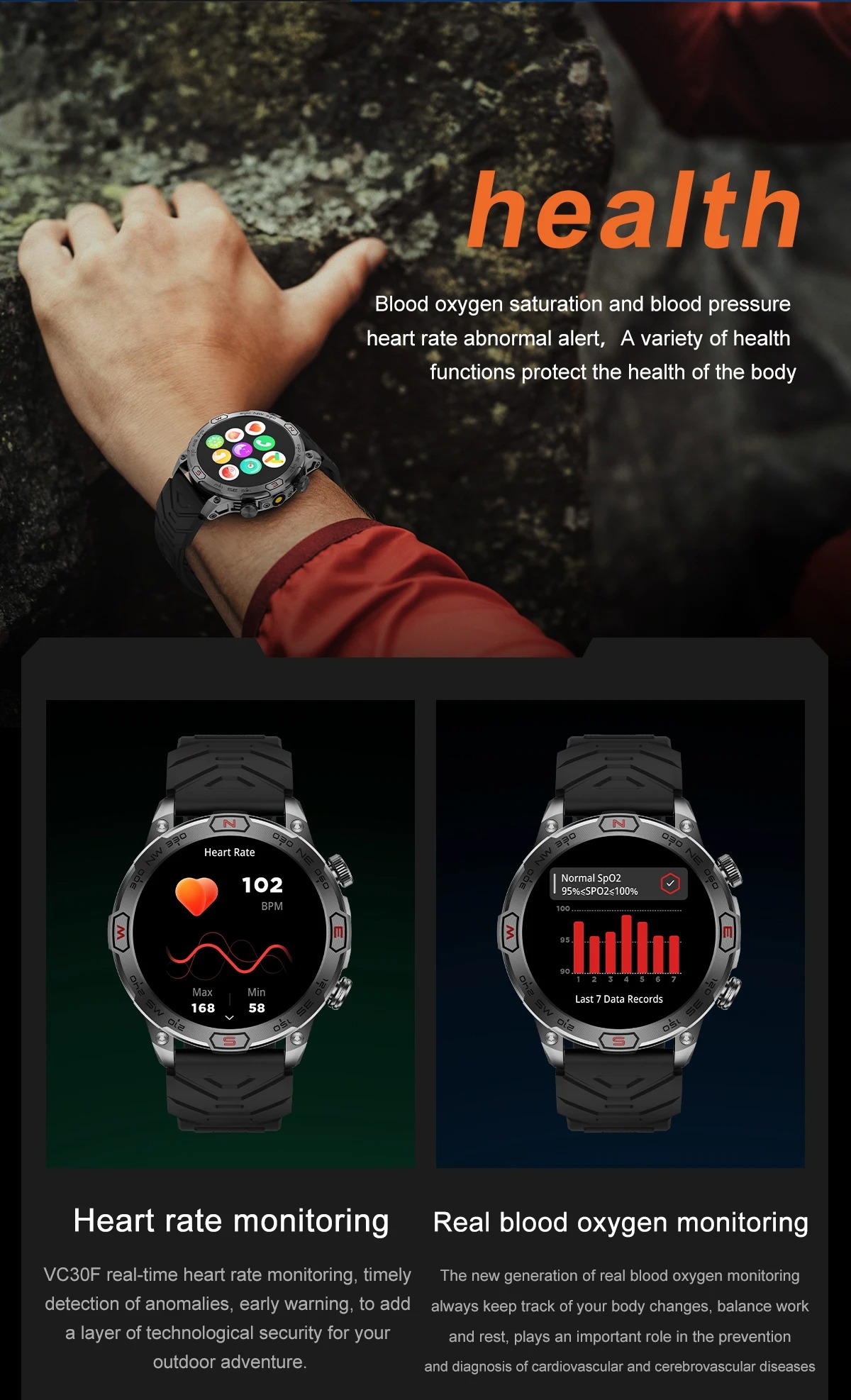 GEJIAN 2024 New Outdoor Smart Watch Men ECG+PPG Heart Rate Detection ...