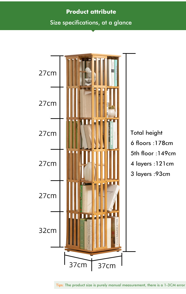 【FREESHIP+COD】360 Rotating Book Shelf Children Bookcase (Rak Buku ...