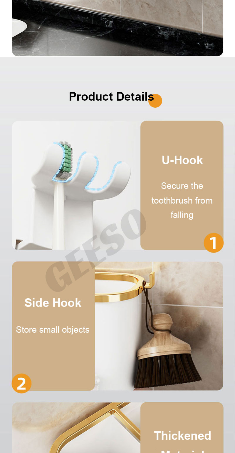 GEESO Toothbrush Holder Toothpaste Squeezer Shaver Dispenser Wall Mount Bathroom Cup Storage ...