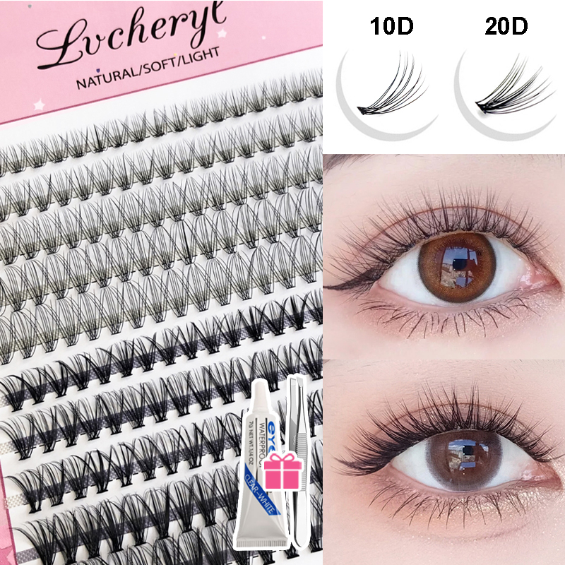 10D/20D/30D/40D Eyelash Extension Set With Glue 200 Bundles D Curl ...