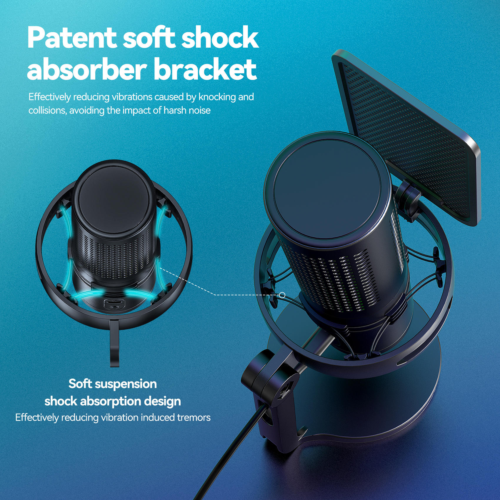Gaming Microphone Professional Condenser Mic PC Laptop Computer Mike ...