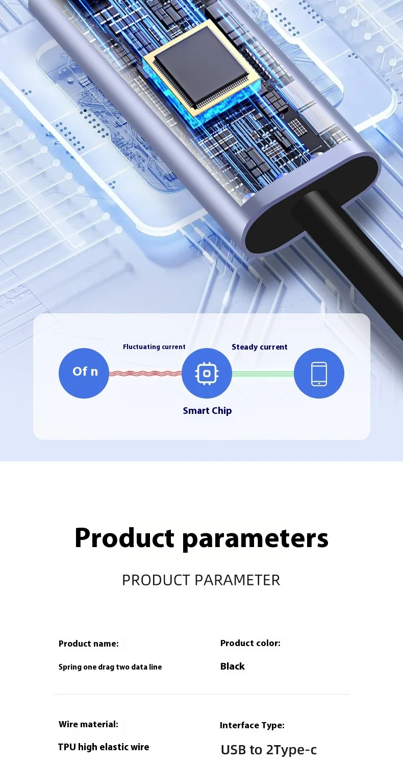 2 In 1 Blind Insertion Coiled Spring Retractable Cable 90°Stereoscopic ...