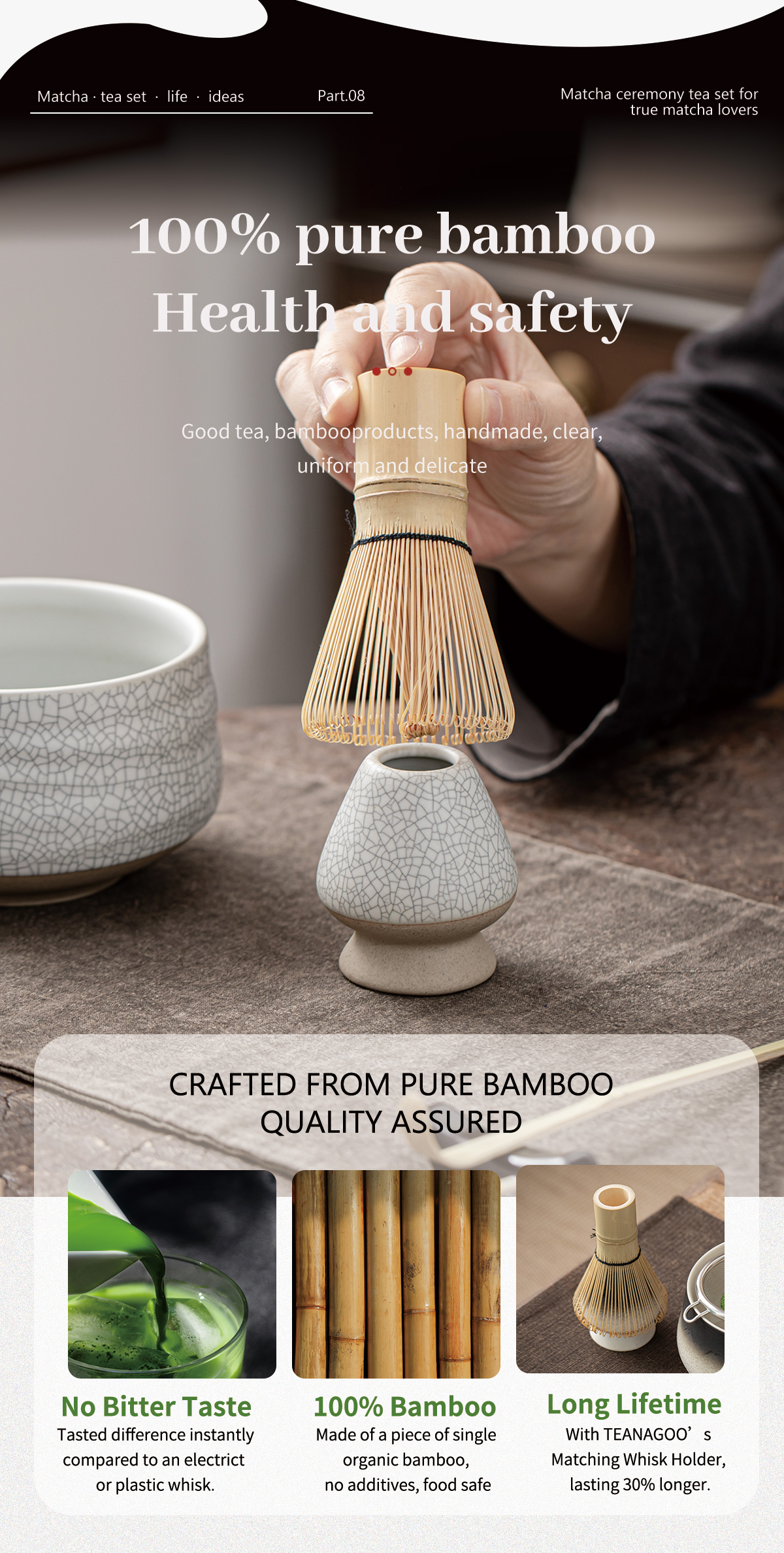 TEANAGOO Matcha Tea Set, Japanese Tea Set, Matcha Bowl, Matcha Bamboo ...