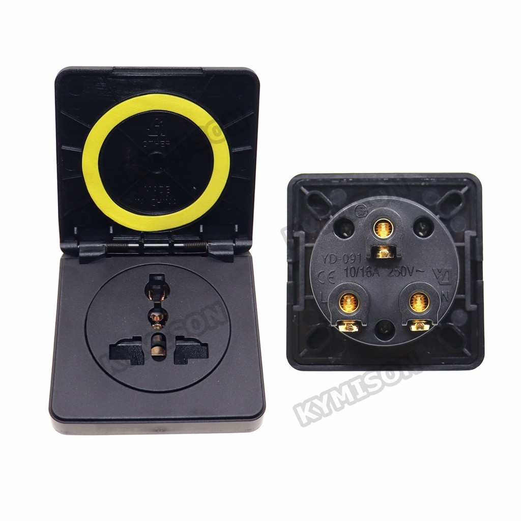 EU US AU UK Universal Waterproof Industrial Socket 10A 250V IP44 AC ...