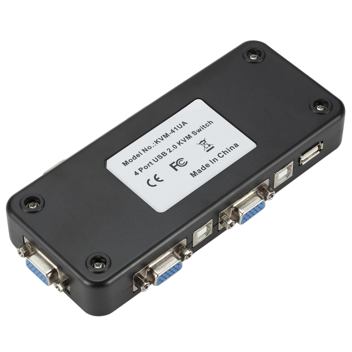 4 Port USB2.0 KVM Switch Box For Mouse Keyboard Printer Share Switcher 200MHz 1920x1440 VGA ...